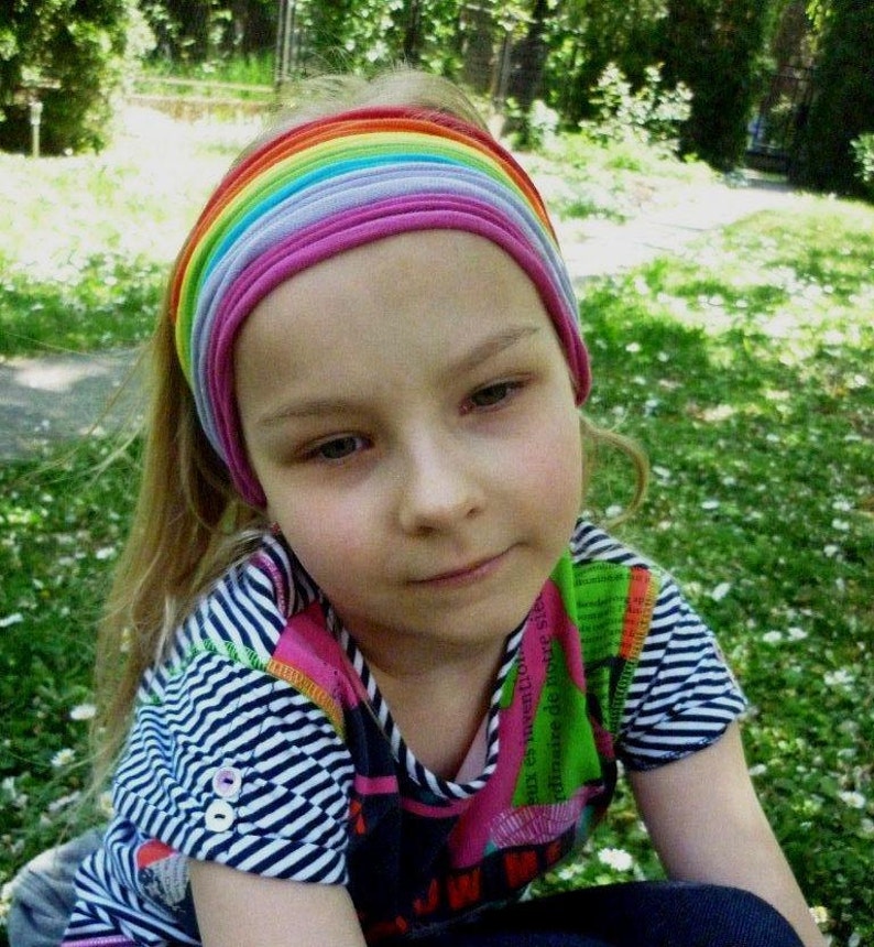 Girls Head Wraps, Baby Headbands, Rainbow Girls Headband, Jersey ...