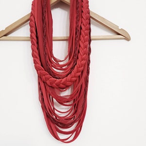Red Scarf Ruby Red Necklace Statement Infinity Scarf Necklace Boho ...