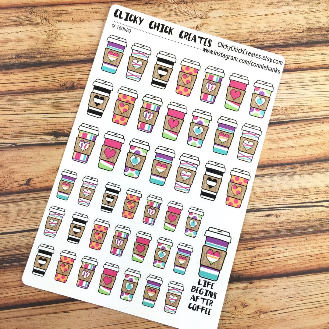 COFFEE! Life Begins After Coffee! PLANNER STICKERS! Perfect for Coffee ...