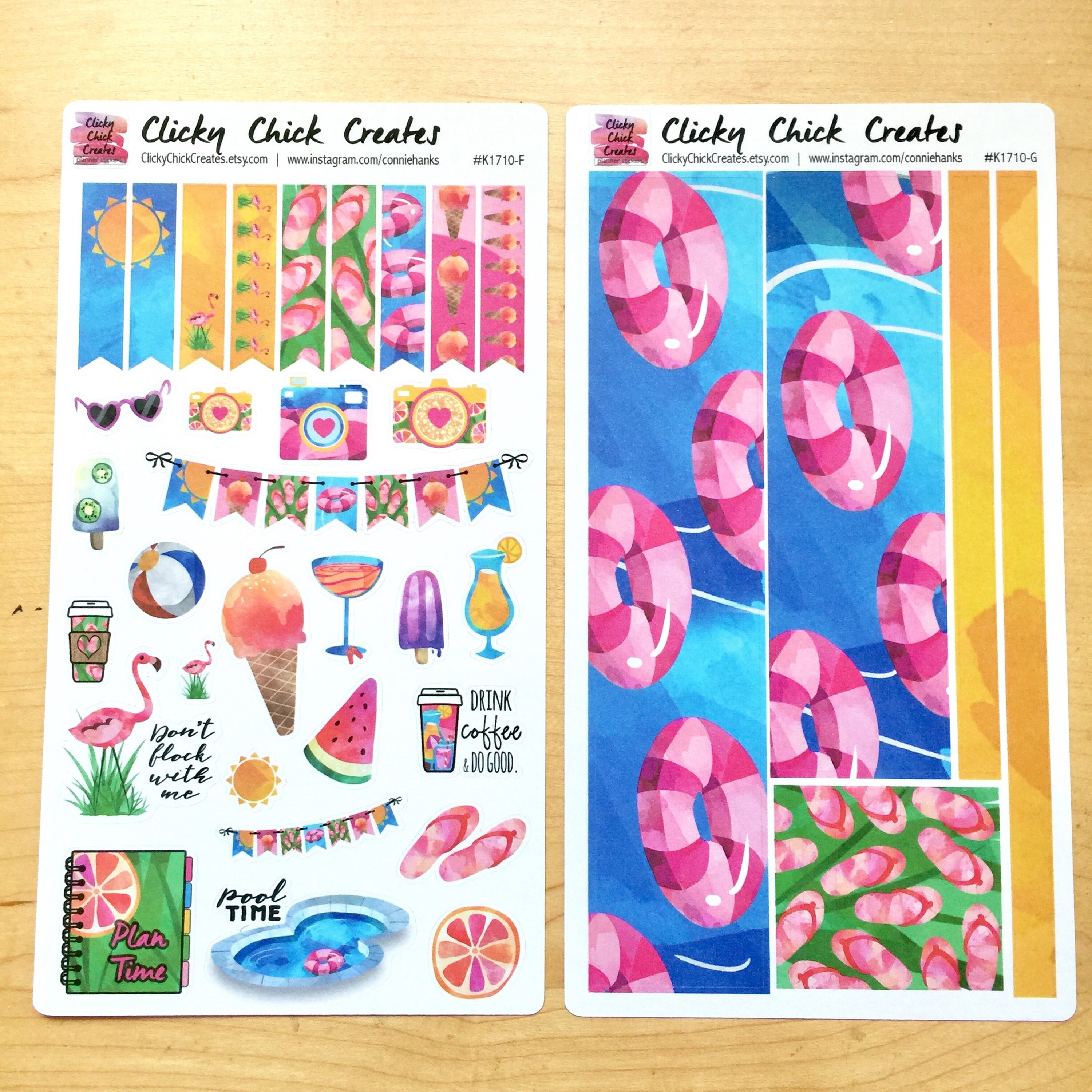 SUMMER LOVIN KIT Planner Stickers Pool Flamingo Cocktails - Etsy