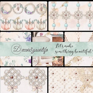 Shabby Chic Boho Digital Printable Paper Collection - Boho Dream - Etsy