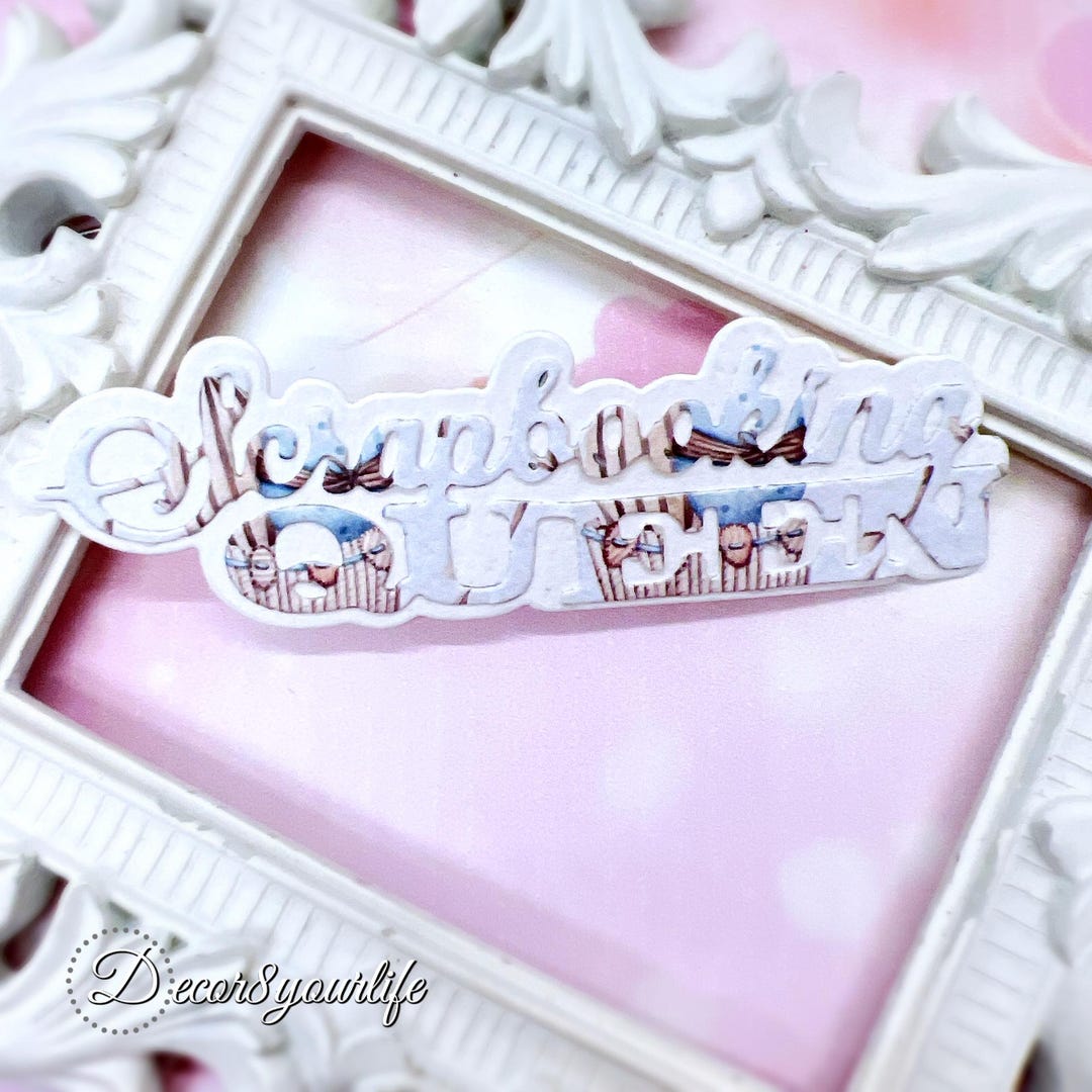 Scrapbooking Queen Sentiment Die Set | Metal Cutting Die With Shadow ...