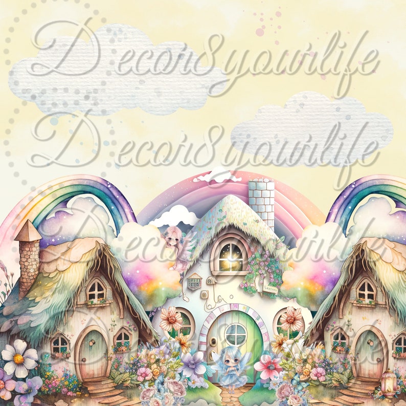 Fairies and Butterflies Scrapbook Paper Pack Cute and - Etsy