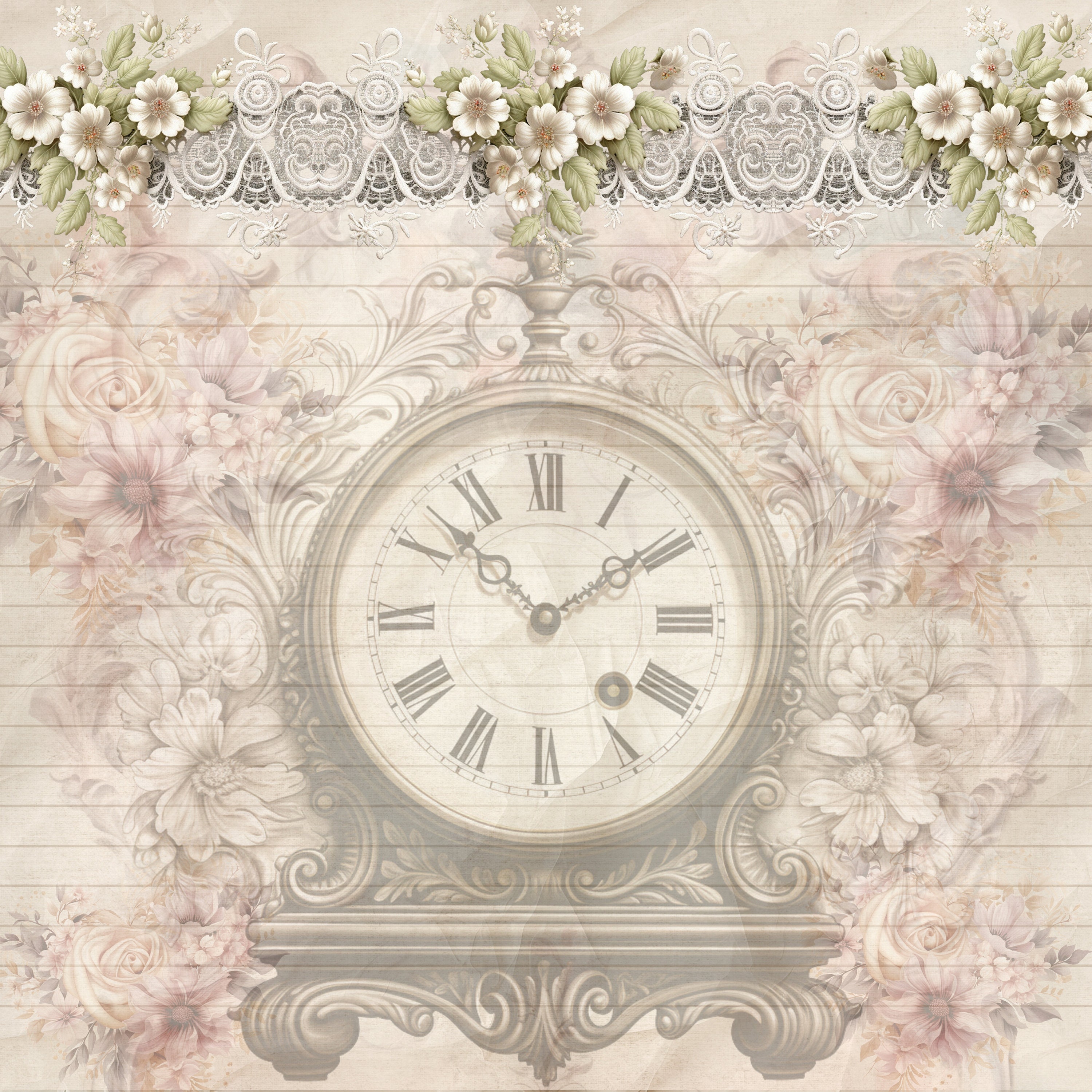 La Condesa Digital Scrapbook Paper Collection, Elegant Shabby Chic ...