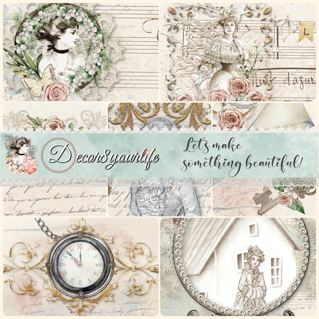 Shabby Chic Digital Scrapbook Paper Love Letters. Use It on Journals ...