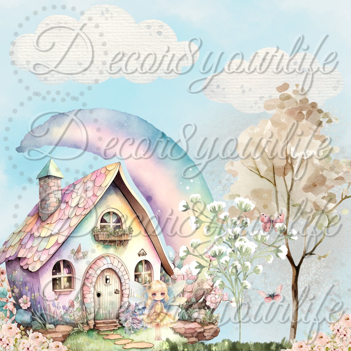 Fairies and Butterflies Scrapbook Paper Pack Cute and - Etsy