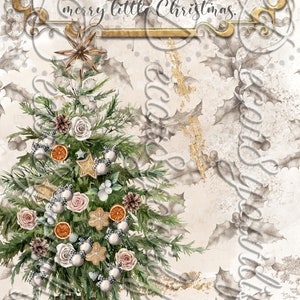 Shabby Beautiful Christmas Vintage Shabby Chic Digital Scrapbook Paper ...
