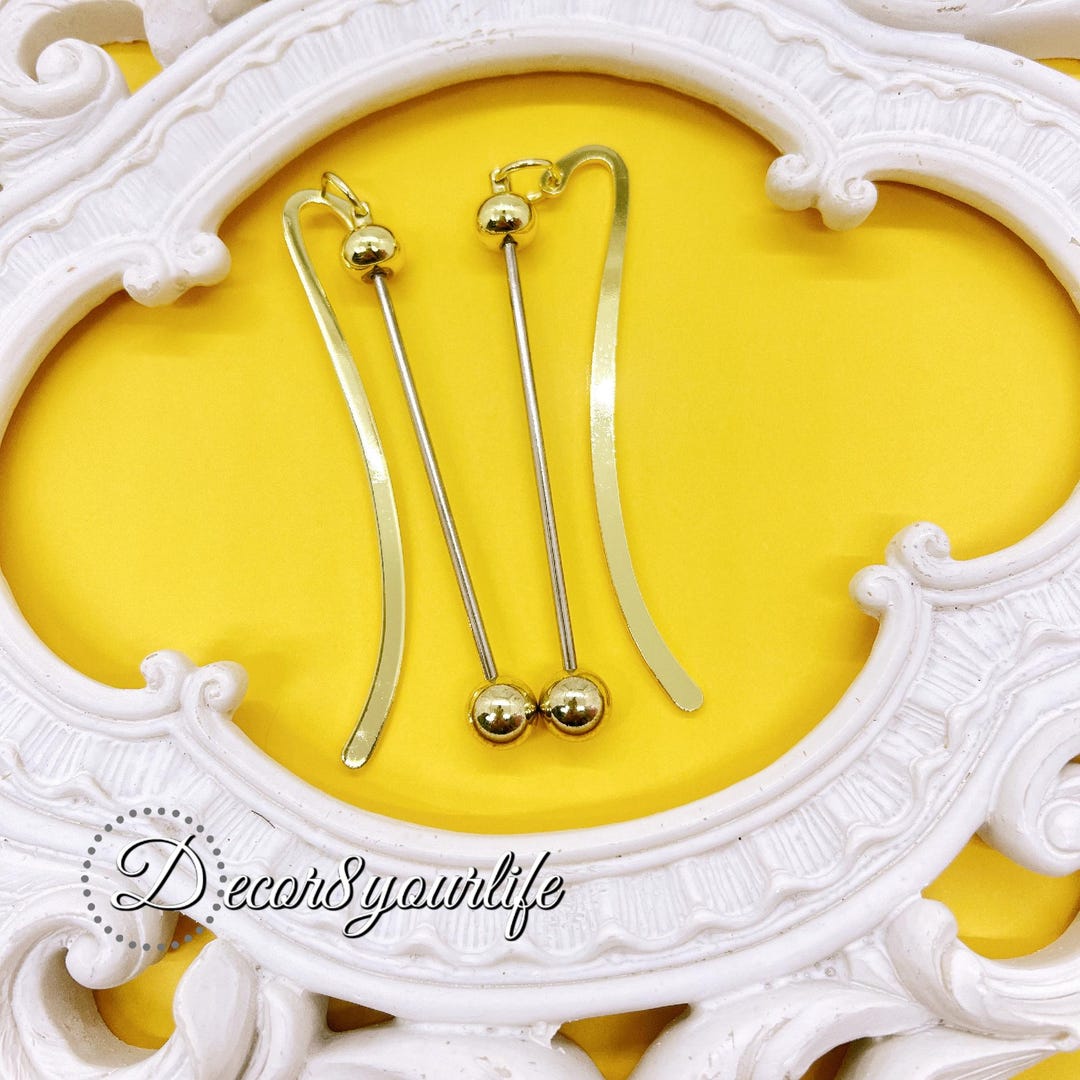 Golden Beadable Bookmarks - Pack of 2 | Jewelry Making Supplies | Craft ...