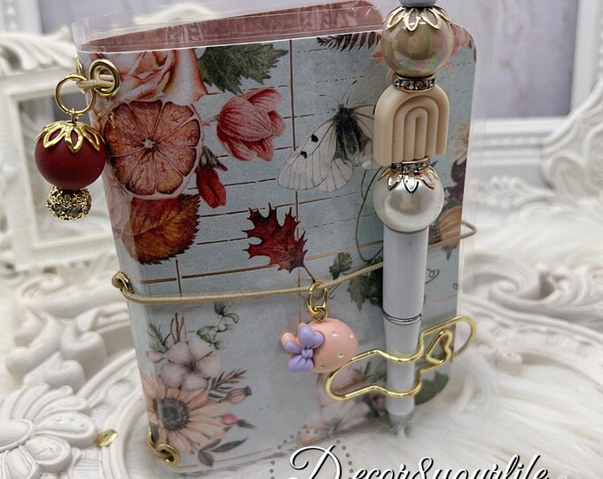 Traveler's Notebook,micro Tn,laminated Travelers Notebook,beaded Charms ...