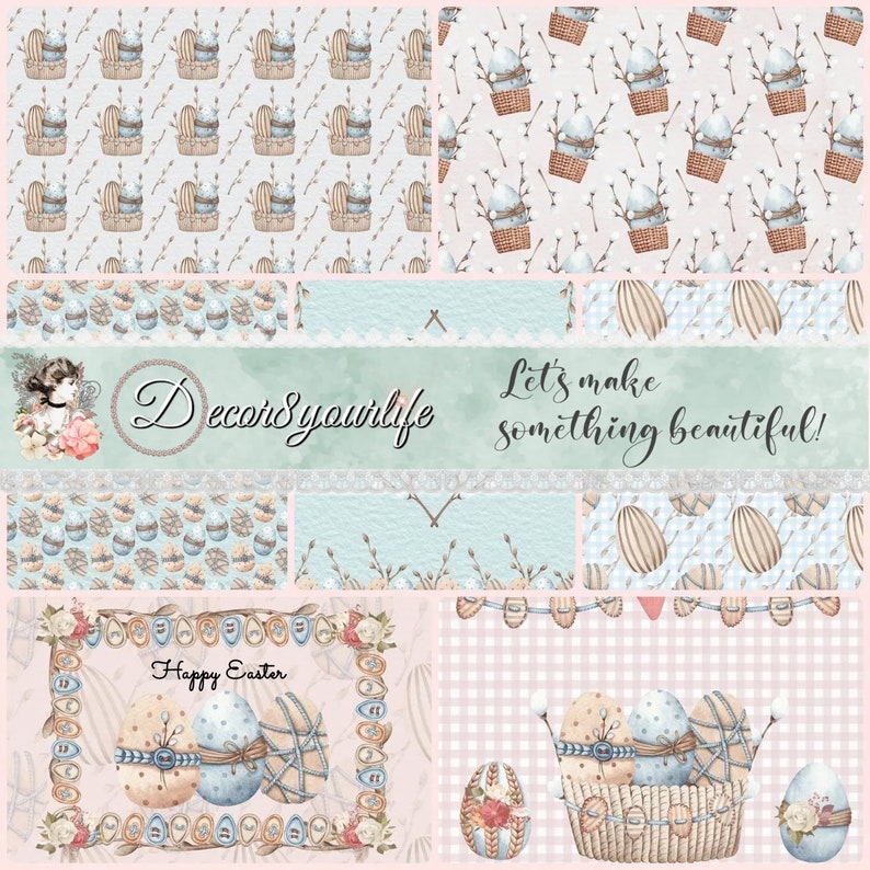 Easter Crafts Digital Scrapbook Paper Kit. Scrapbook Paper Pack ...