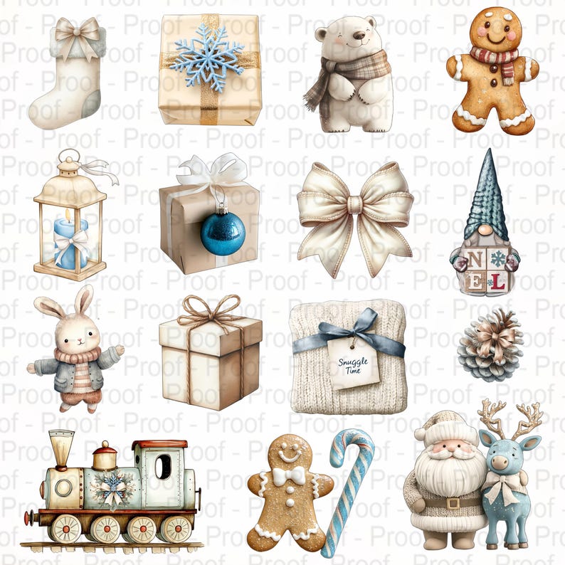 Cozy Christmas Scrapbook Paper: Winter Animals, Cottages (digital ...