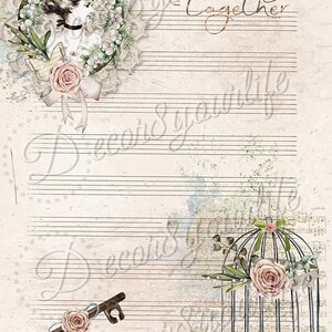 Shabby Chic Digital Scrapbook Paper - Love Letters. Use It on Journals ...