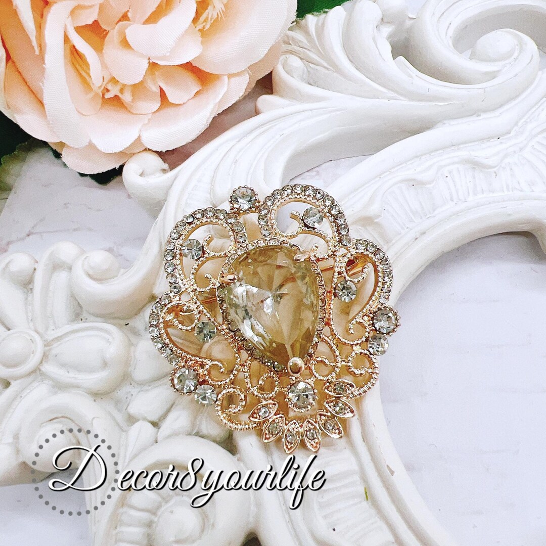 Elegant Rococo Style Brooch – Perfect for DIY Bridal Bouquets and ...