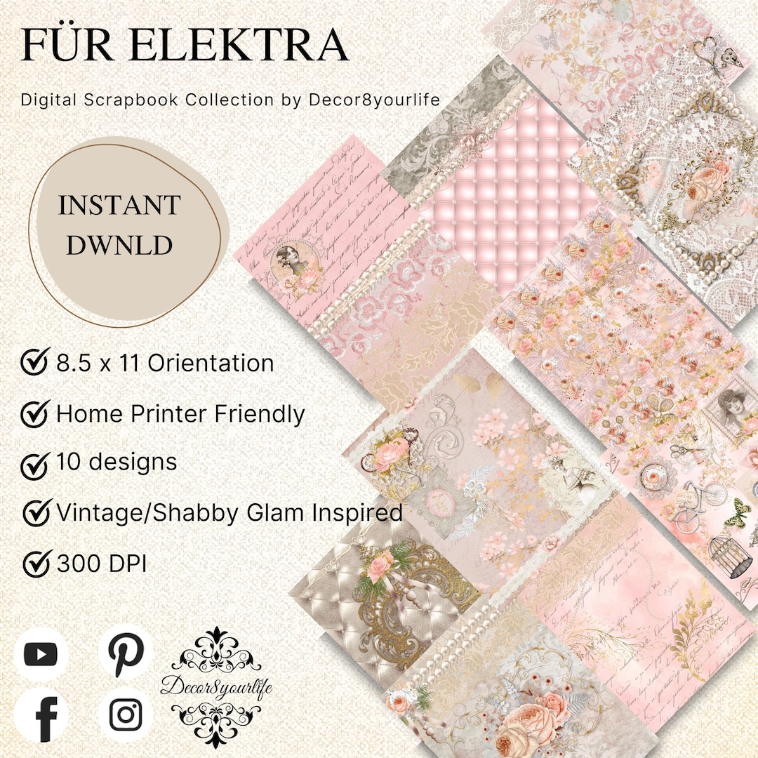 Original Title: Für Elektra Digital Scrapbook Kit | Mini Album, Journal ...