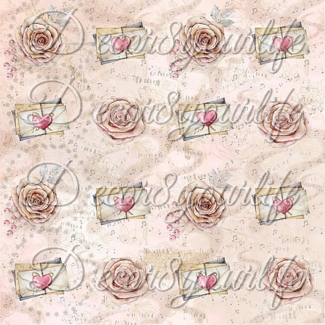 Pink Shabby Chic Digital Paper Pack: Scrapbook, Card Making (PDF & JPG ...