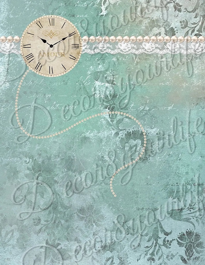 Vintage Shabby Chic Digital Scrapbook Paper for Journals, Mini Albums ...