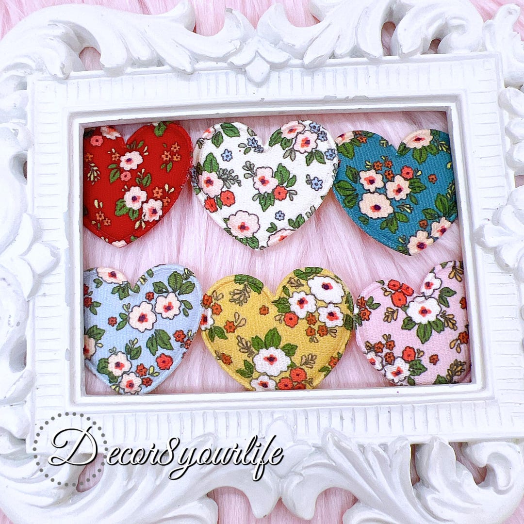 Heart Appliques | Floral Heart Fabric Appliques | Poofy Embellishments ...