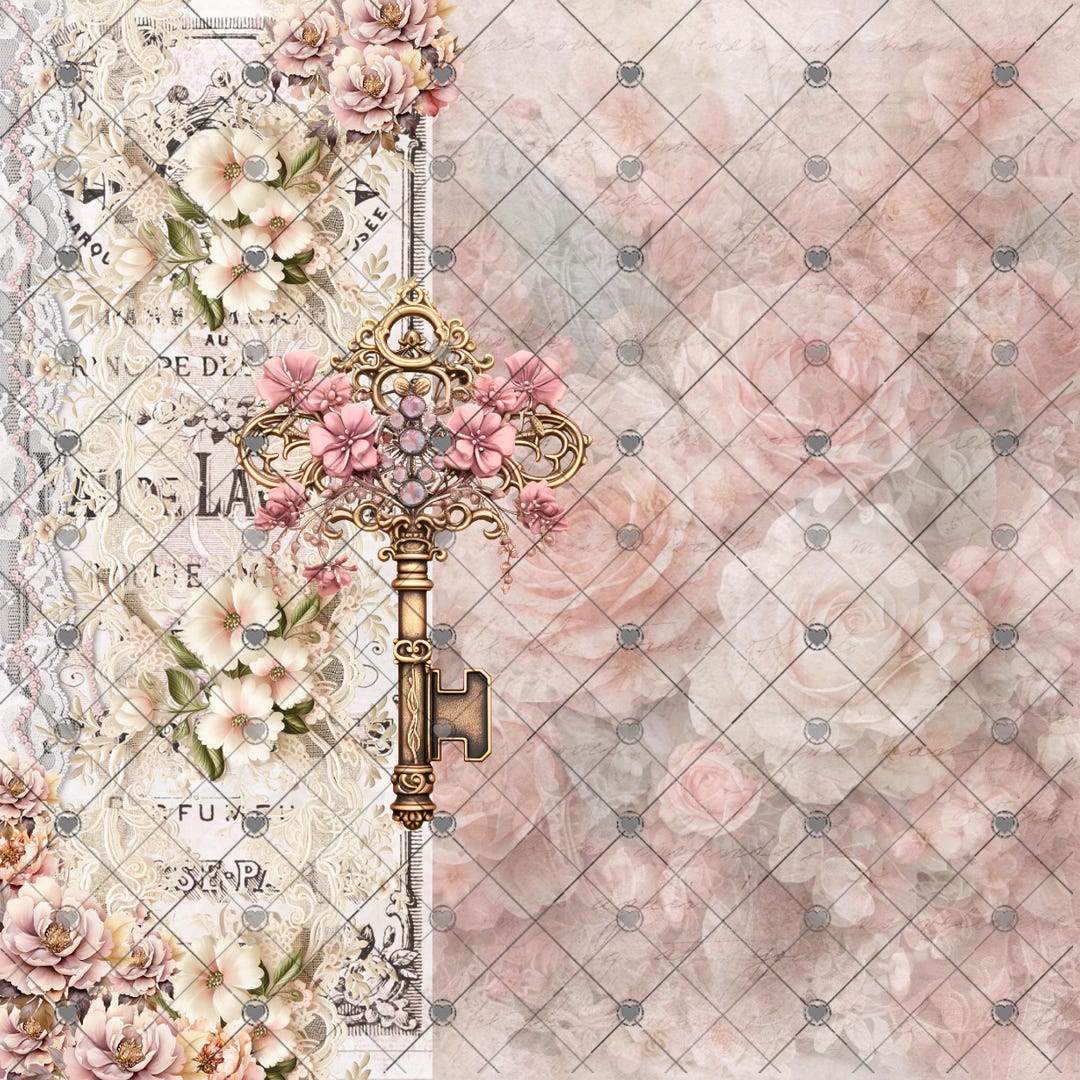 Parfum Scrapbook Paper Collection | 7-page Shabby Chic Paper Pack ...