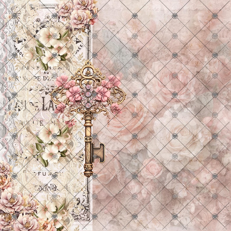 Parfum Scrapbook Paper Collection | 7-page Shabby Chic Paper Pack ...