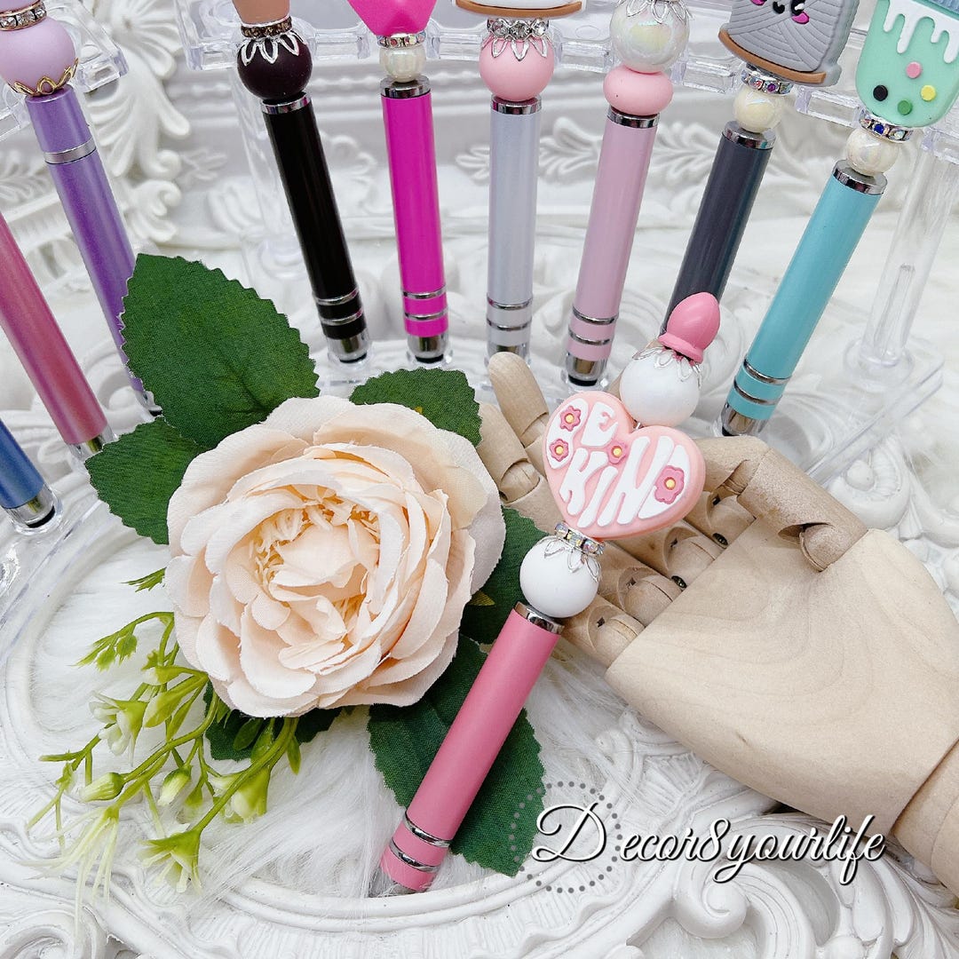 Beaded Stylus: Kawaii Stylus Pen With "be Kind" Heart Silicone Bead ...