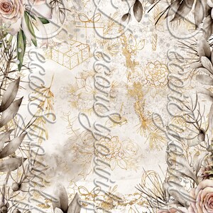 Shabby Beautiful Christmas Vintage Shabby Chic Digital Scrapbook Paper ...