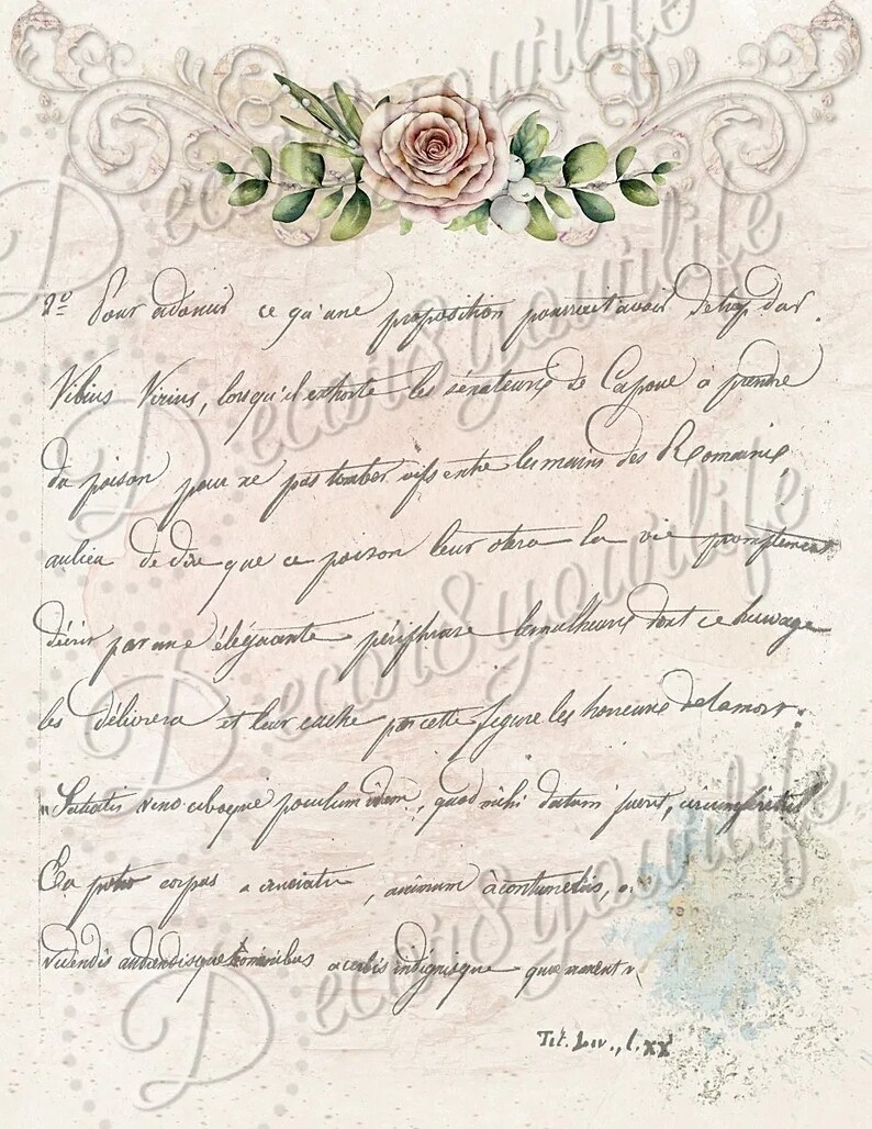 Shabby Chic Digital Scrapbook Paper Love Letters. Use It on Journals ...