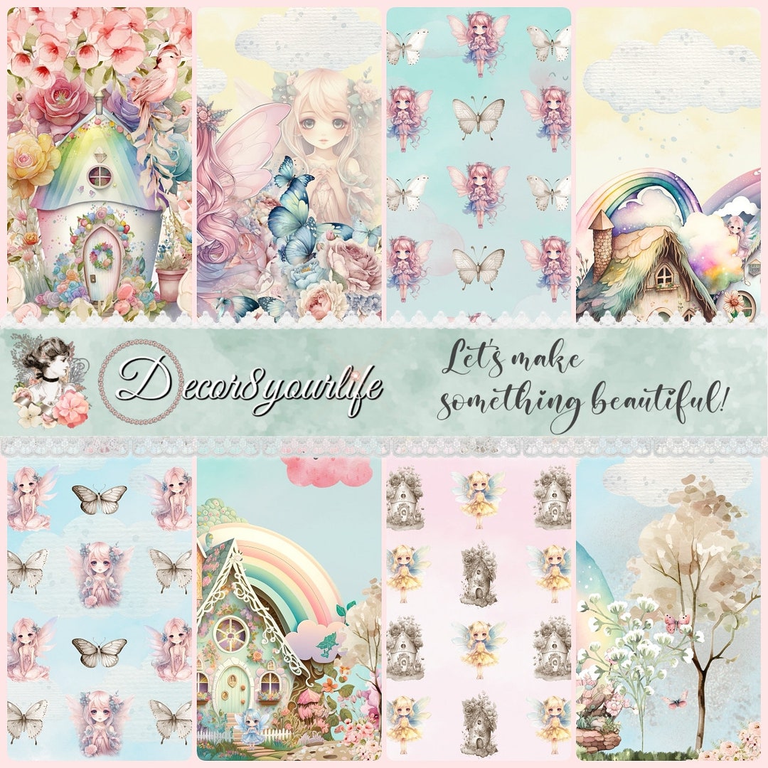 Fairies and Butterflies Scrapbook Paper Pack Cute and - Etsy