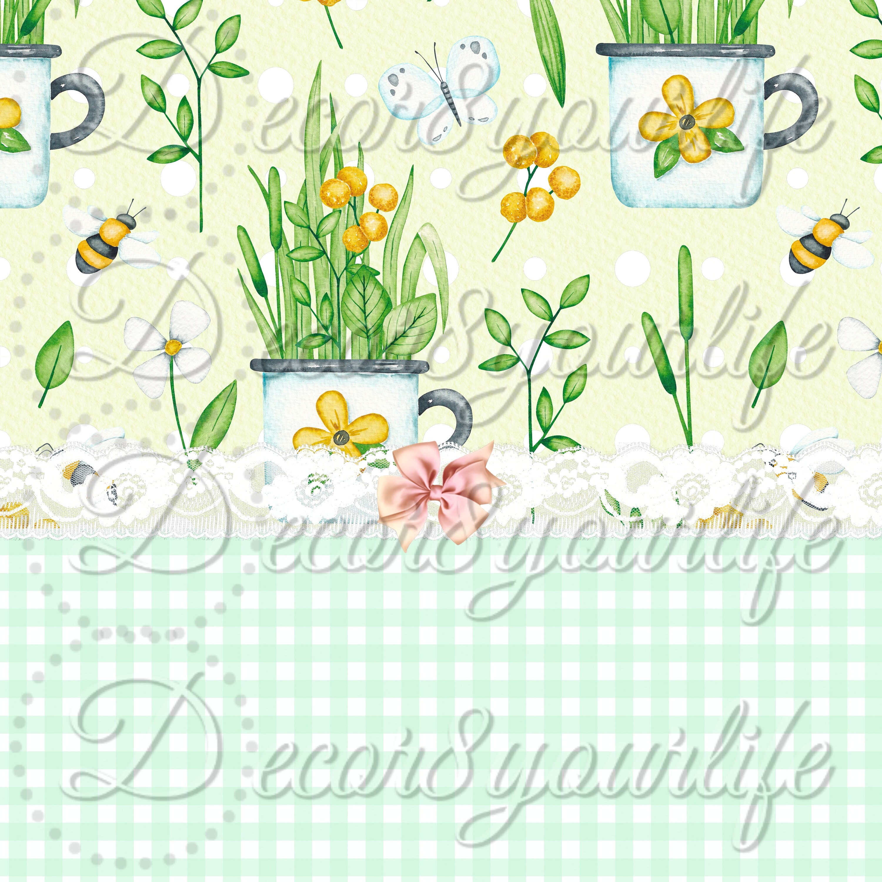 Spring Buzz Digital Scrapbook Paper Pack 7 Cute Designs for Spring ...