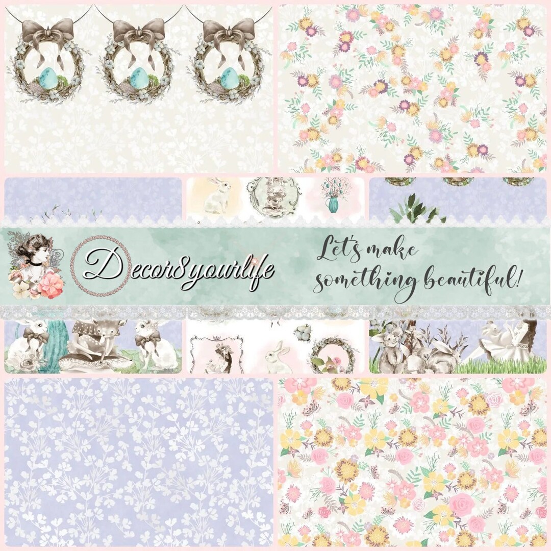 Easter Scrapbook Paper.easter Bunny. Scrapbook Papers.printable ...