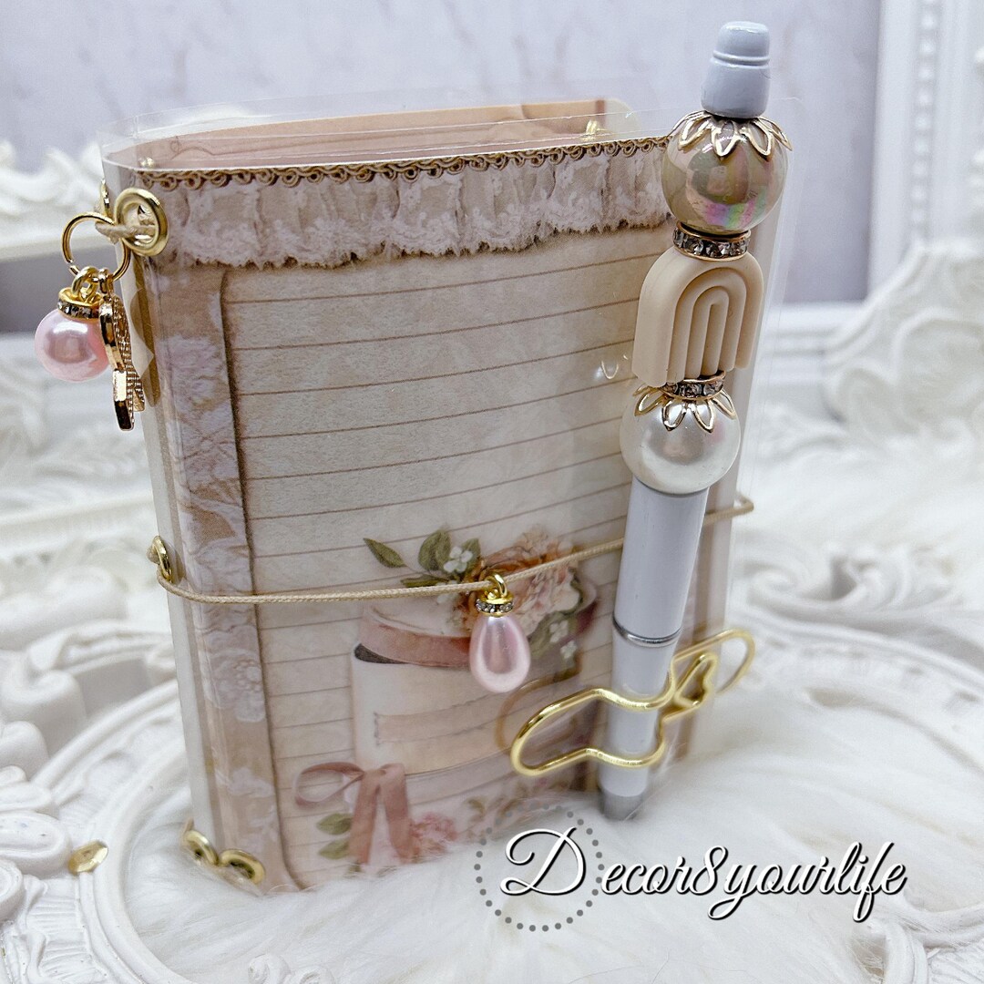 Traveler's Notebook,micro Tn,laminated Travelers Notebook,beaded Charms ...