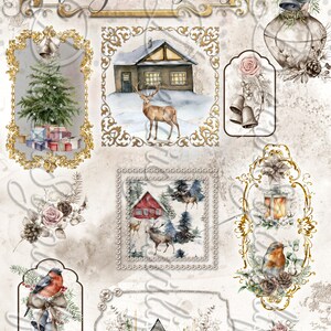 Shabby Beautiful Christmas Vintage Shabby Chic Digital Scrapbook Paper ...