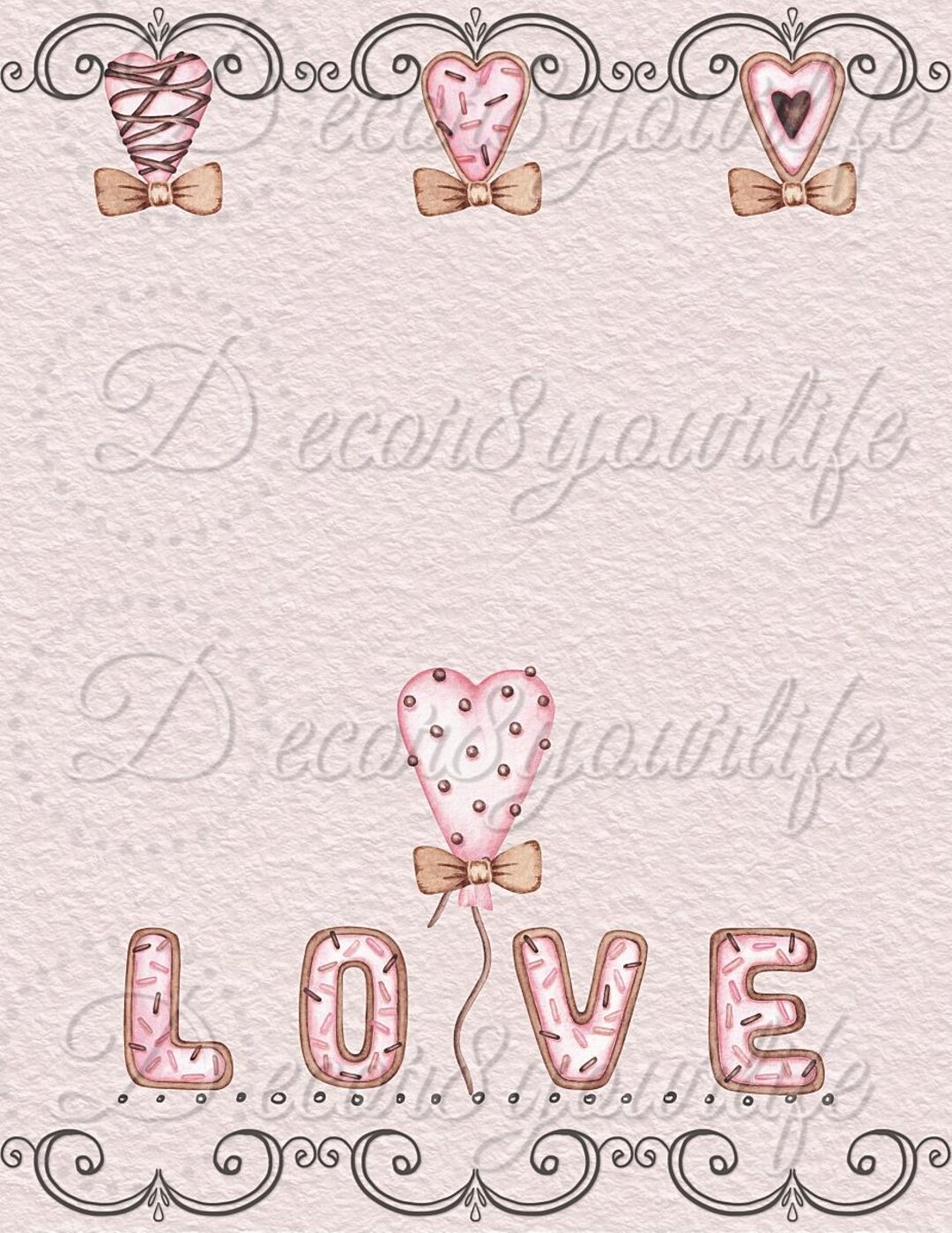 Scrapbook Paper Pack: Sweet Tooth by Decor8yourlife | Cute Romantic ...