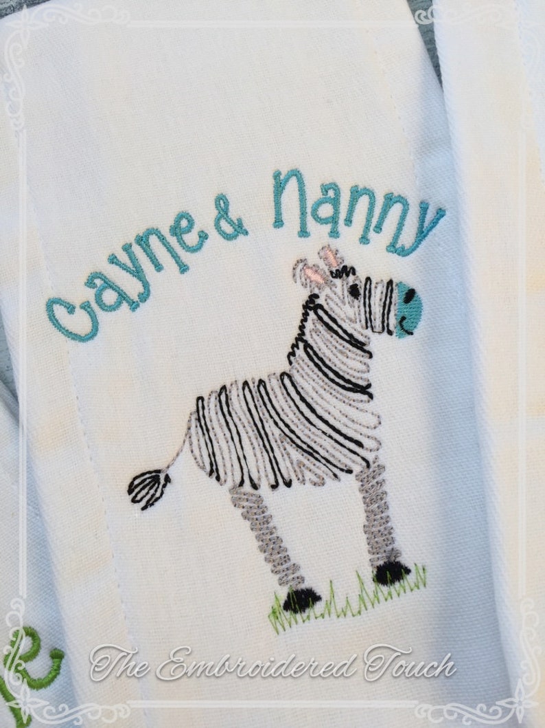Personalized Safari Burp Pad Set / Zebra, Lion & Giraffe With Mane ...