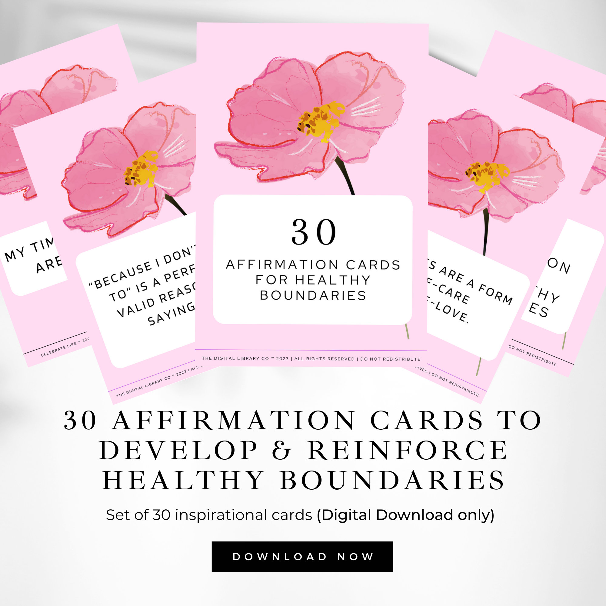 Healthy Boundaries Affirmation Cards / Boundary Success Affirmations ...