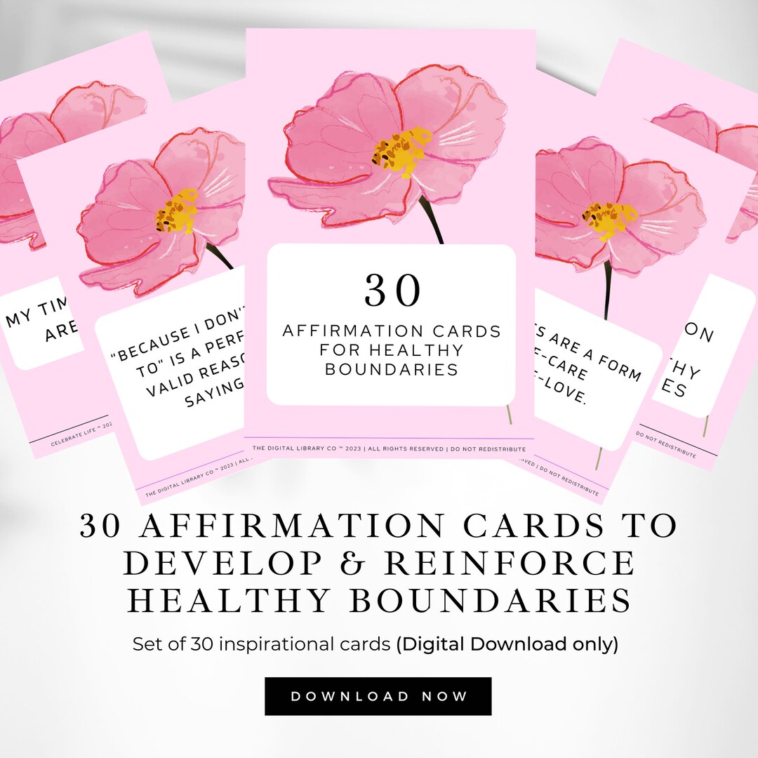 Healthy Boundaries Affirmation Cards / Boundary Success Affirmations ...