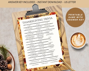 Thanksgiving Trivia Game, Thanksgiving Trivia Quiz for Kids ...