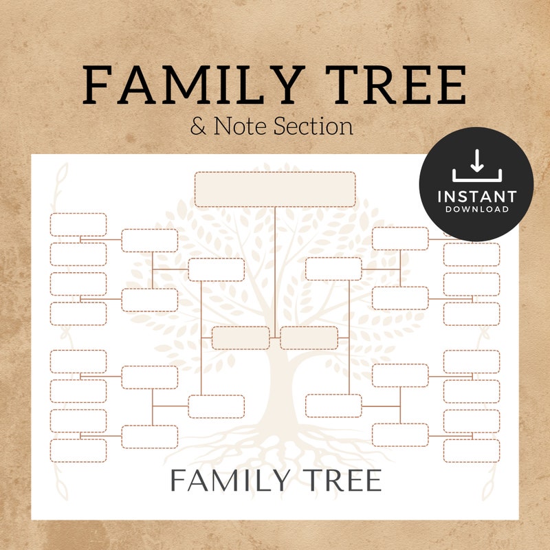 Custom Family Tree Printable 4 Generation Template - Etsy