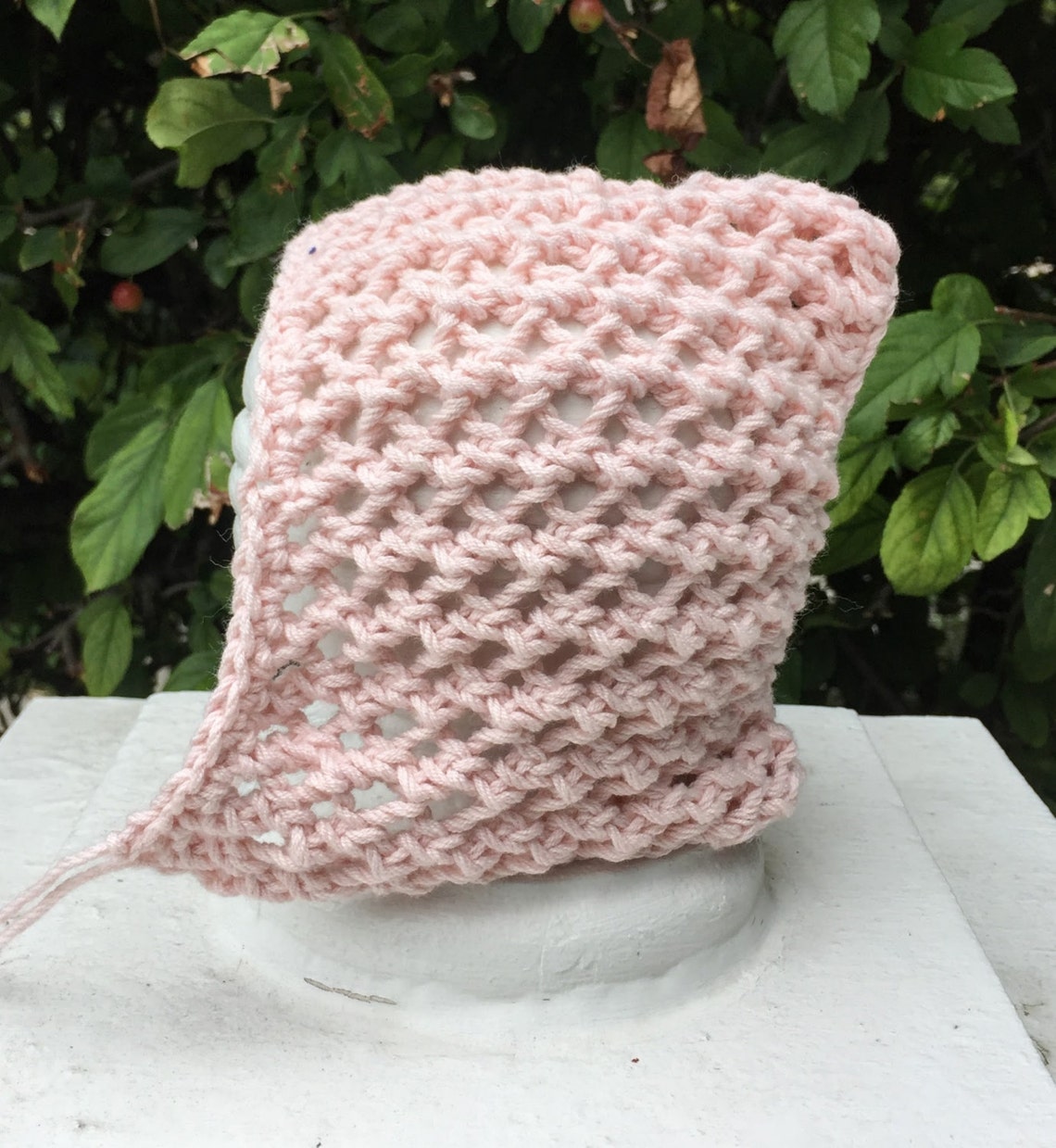 Knitting Pattern - Lacey Eyelet Baby Bonnet - Etsy