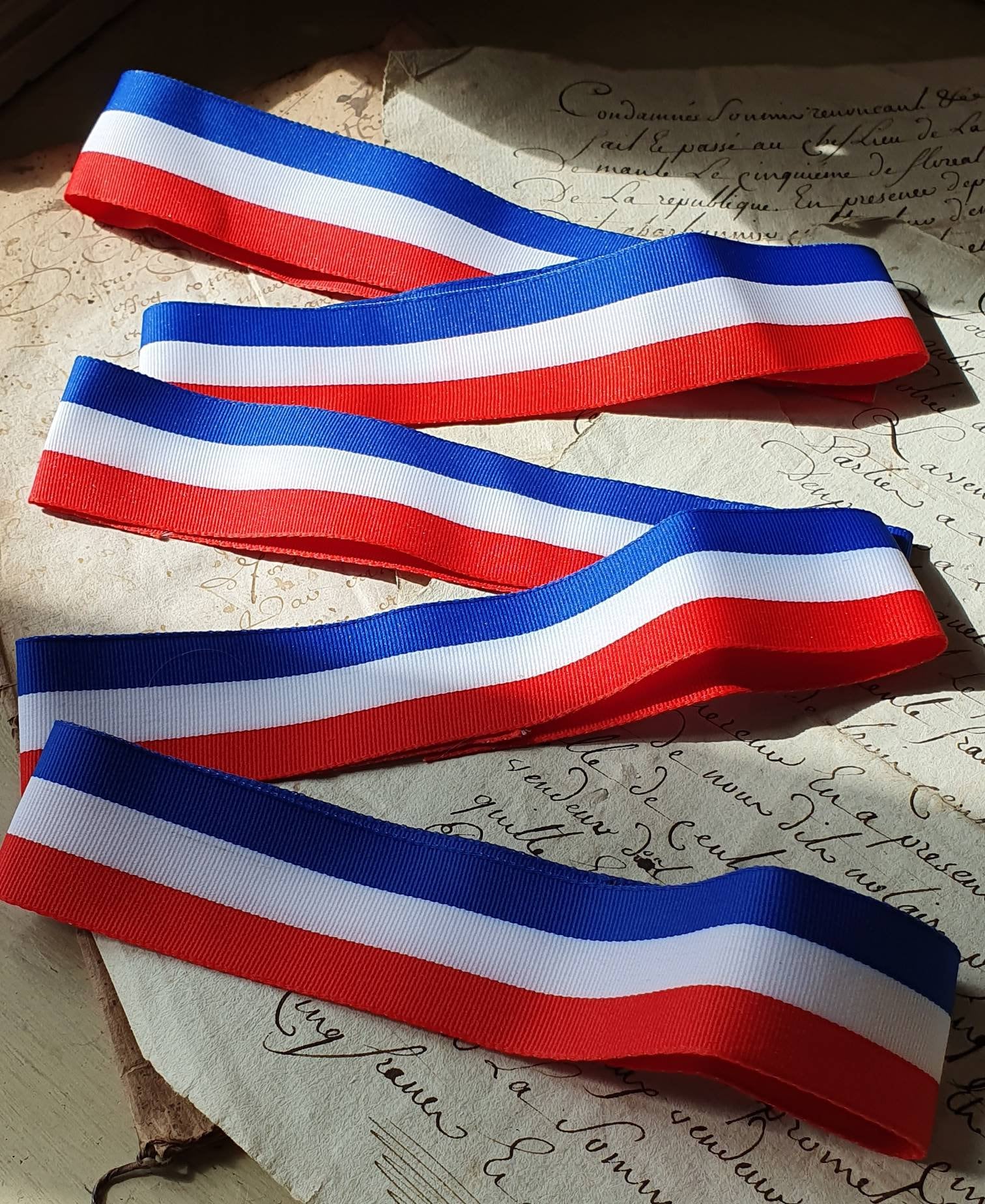 Batch of Vintage French Tricolour Grosgrain Ribbon / Riban - Etsy UK
