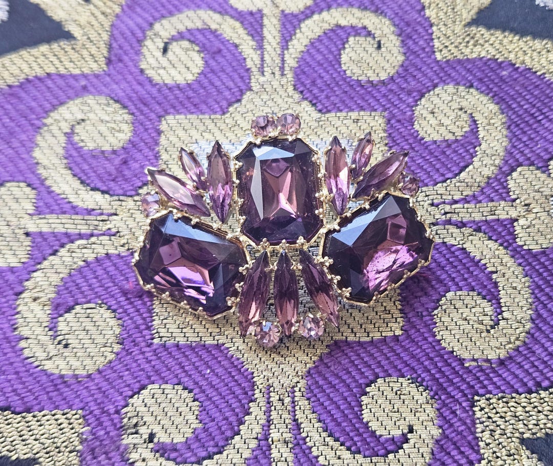 Amazing Gorgeous Antique French Mid-century Pin Brooch,baguette-cut ...
