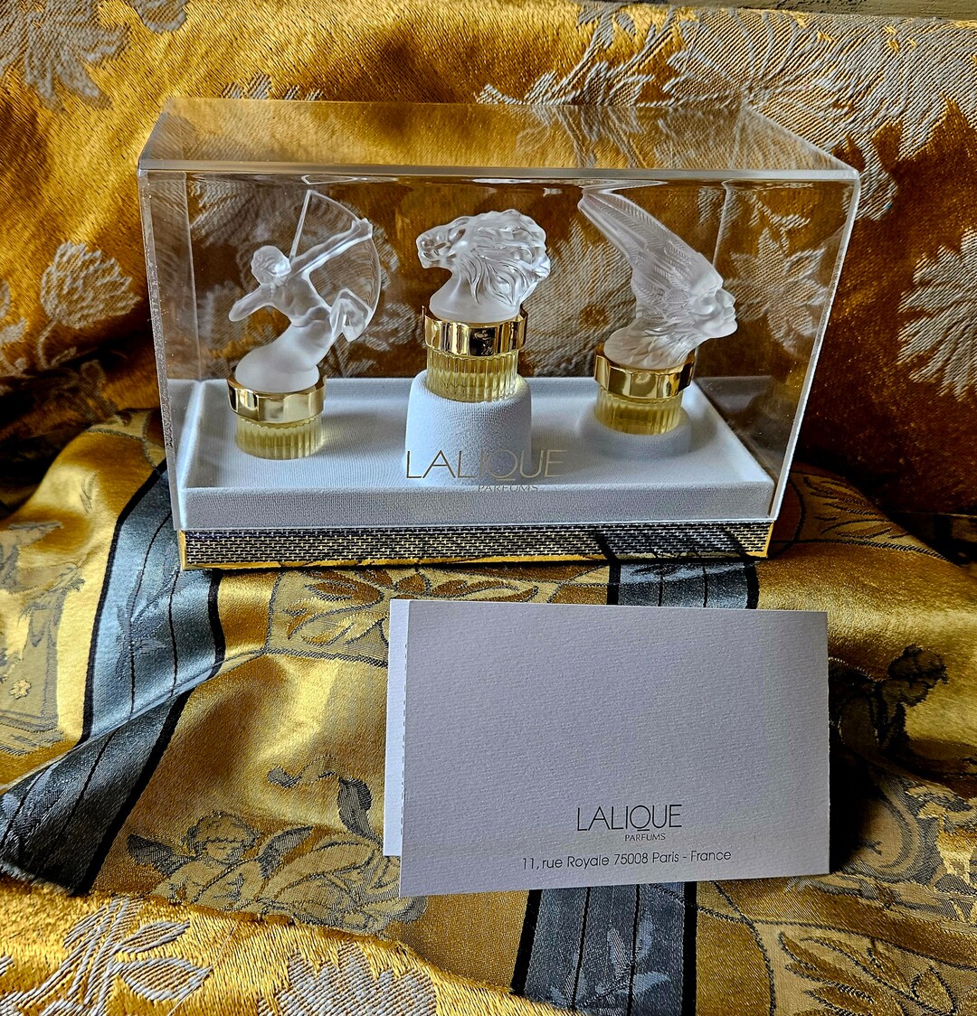 STUNNING Rare Vintage French LALIQUE 1st Coffret Miniature Flacons ...