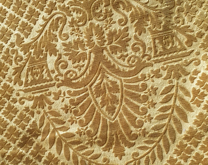 Magnificent Versatile Vintage French Rich Gold Embossed Velvet Damask ...