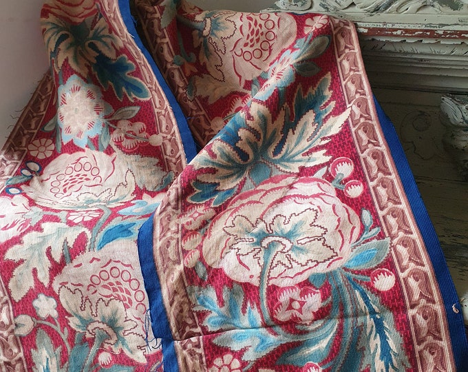 Stunning 19thc Antique French Heirloom Bloom Floral Woven Panel-period ...