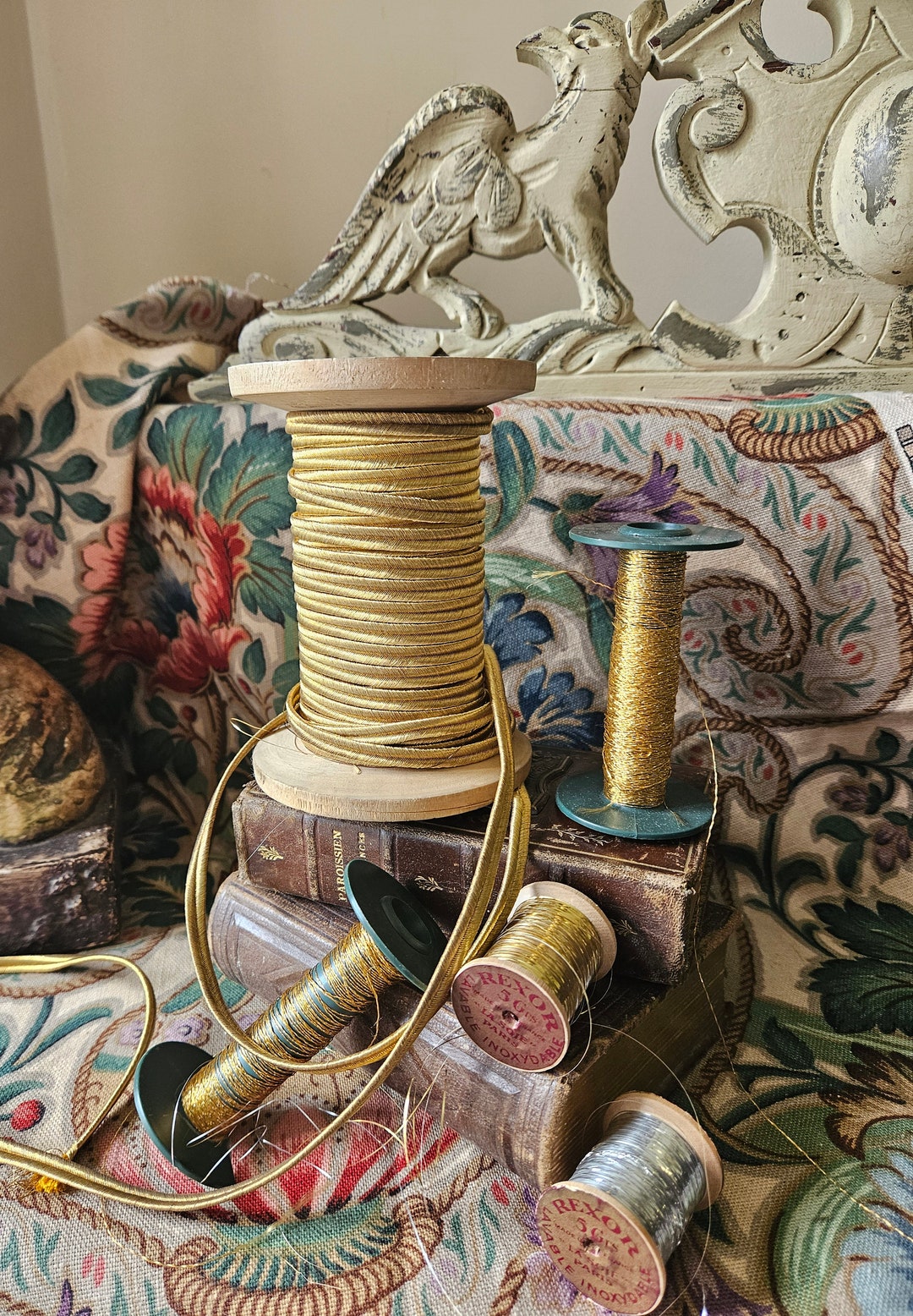 Ensemble of Antique French Metallic Gold Thread Trims-perfect for ...