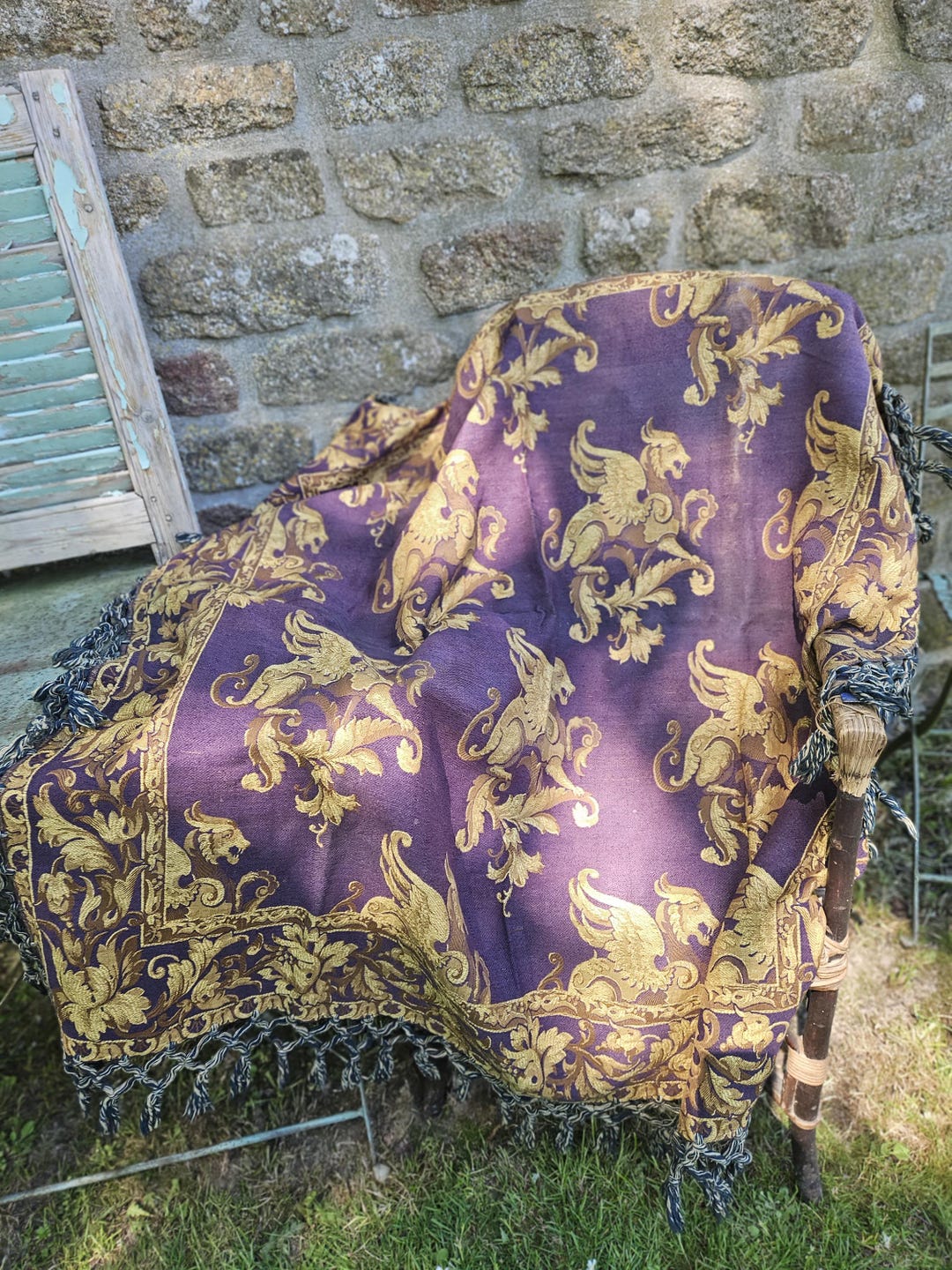 Stunning Rare 19thc Antique French Throw-medieval Dragons Featuring ...