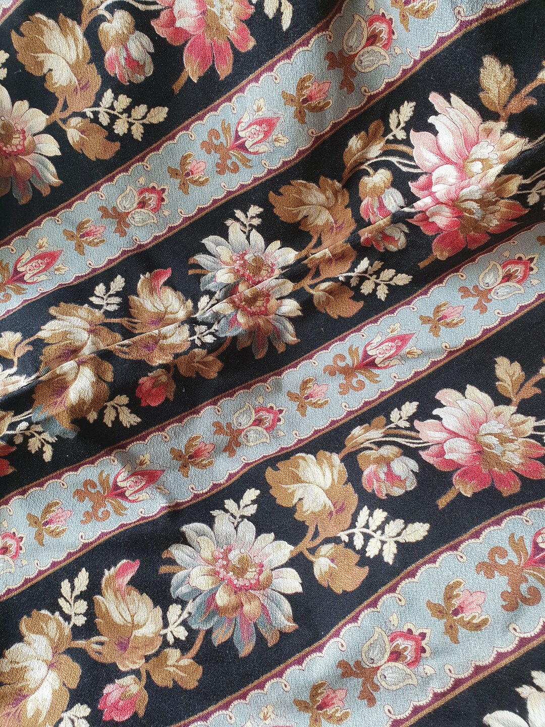 Stunning Rare Antique French Napoleon III Chic Shabby Black & Florals ...