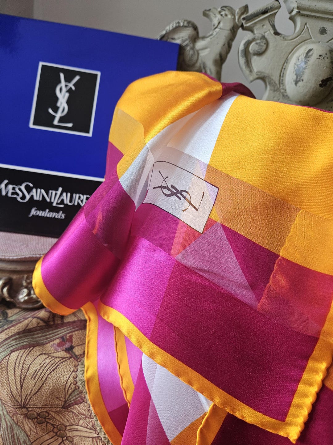 Simply Stunning Vintage French Paris Yves Saint Laurent Signature Silk ...