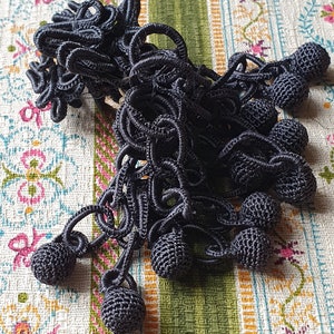 Batch of Antique French Crocheted Fabric Frog Fasteners, Fastening ...