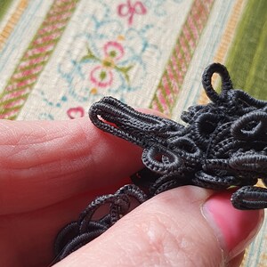 Batch of Antique French Crocheted Fabric Frog Fasteners, Fastening ...