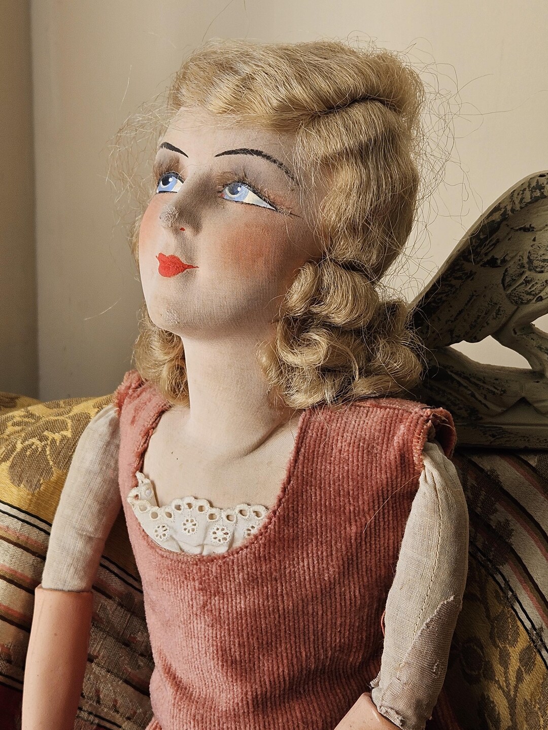 RESERVED* Antique French Boudoir / Bed Doll-circa.1920's-handpainted ...